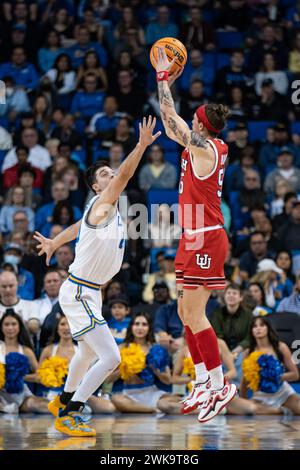 Utah guard Gabe Madsen (55) passes during the second half of an NCAA ...