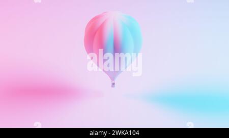 Minimalistic 3D background featuring an airy balloon, evoking a sense ...