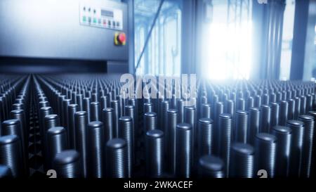 bolt factory process. Production line. 3d rendering Stock Photo - Alamy