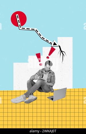 worried young investor sitting at a computer desk Stock Photo - Alamy