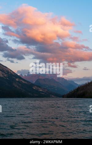 Amazing Sunset, Upper Waterton Lake, Waterton Lakes National Park ...