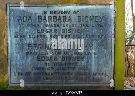 The Disney Family grave in the churchyard at Fryerning Essex Stock ...