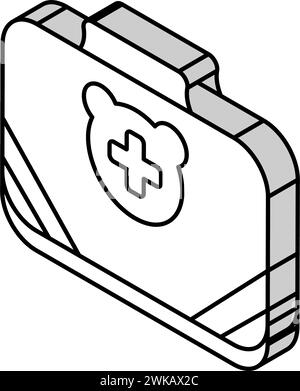 first aid baby isometric icon vector illustration Stock Vector Image ...