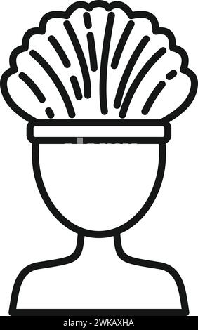 Hair wig icon outline vector. Head style. Fashion girl Stock Vector ...