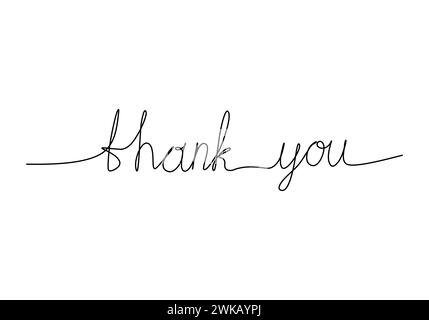 Words Thank you one line drawing vector illustration Stock Vector Image ...