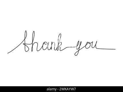 Words Thank you one line drawing vector illustration Stock Vector Image ...
