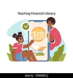 Financial literacy education. Child learning about money and savings ...