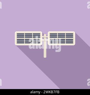 Setup solar panel icon flat vector. Fixture module. Electric power ...