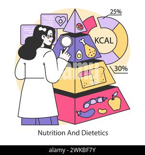 Nutrition and Dietetics concept. Dietitian evaluates balanced food ...