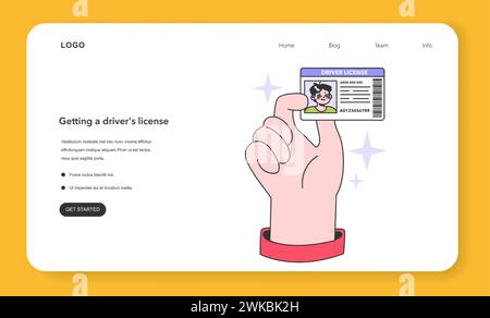 Getting a driver license. Hand holding driver license ID card. Teenager ...