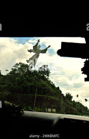 A giant statue known as "Jesus Blessing Monument", a popular landmark ...