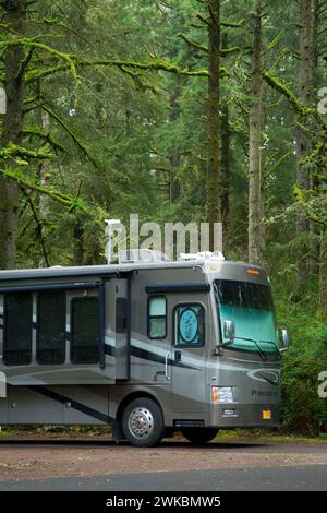 Motorhome in campground, Fort Stevens State Park, Lewis and Clark ...