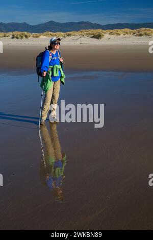 Beach hiker, Bayocean Peninsula, Oregon Stock Photo - Alamy