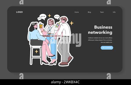 Casual networking concept. Colleagues gather at a high-top table ...