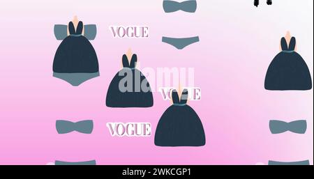 Image of fashion drawings of model on different backgrounds Stock Photo ...