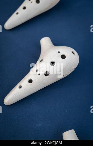 ancient woodwind folk instruments on a white Stock Photo - Alamy