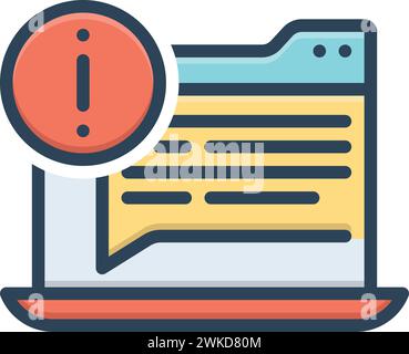 Disclaimer icon logo sign vector outline in black and white color Stock ...