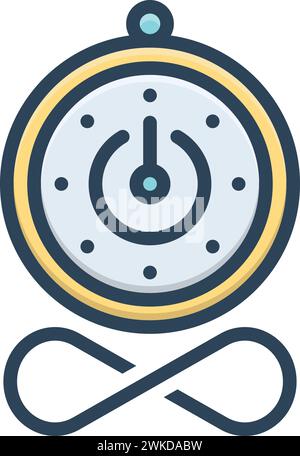 vector illustration of infinite time clock - easy color change Stock ...