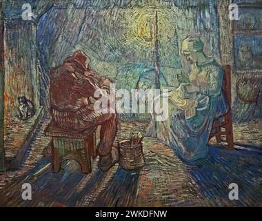 Evening (1889) by Vincent van Gogh (1853-1890 Stock Photo - Alamy