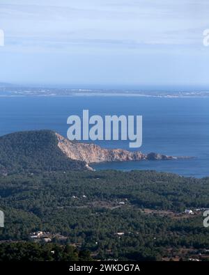 Views of the south west coast of Ibiza and Formentera island from the ...