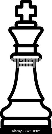 Chess king icon. Outline chess king vector icon color flat isolated ...