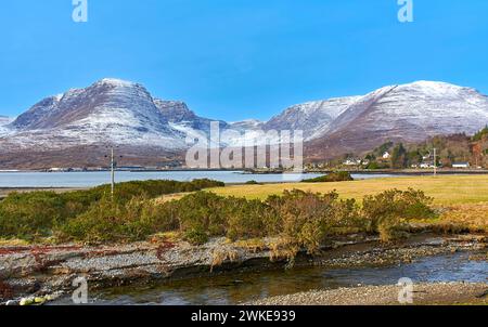 Ardarroch village houses the Kishorn Port and Dry Dock and the snow ...