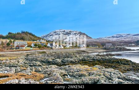 Ardarroch village houses the Kishorn Port and Dry Dock and the snow ...