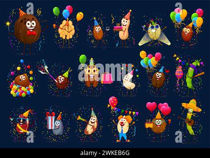 Cute pinata cartoon characters vector illustrations set. Mexican toys ...