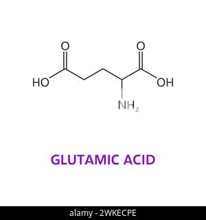 Glutamic acid molecular structure. Glutamate skeletal chemical formula ...