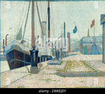 Georges Pierre Seurat, or Georges Seurat painting, "Beach at Gravelines ...