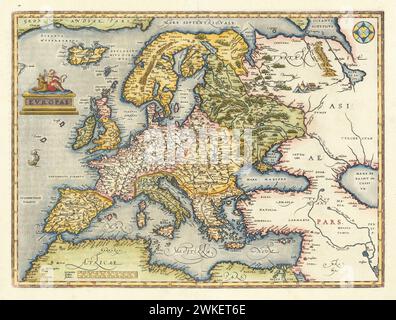 Vintage Illustrated map of Europe was published publisher Nicolaes ...