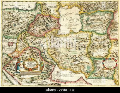 Vintage antique map of Persia (Iran), ca. 1640 Stock Photo - Alamy