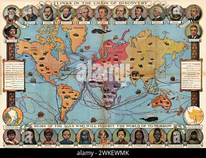 Old map of the world, 1930 Stock Photo - Alamy