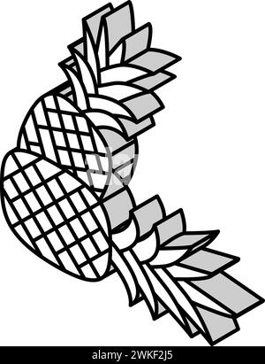 pineapple two slice isometric icon vector illustration Stock Vector ...