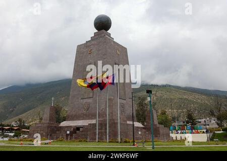 Equatorial line building monument in Mitad del Mundo (Middle of the ...