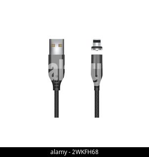 Magnetic USB charging cable, vector Stock Vector Image & Art - Alamy