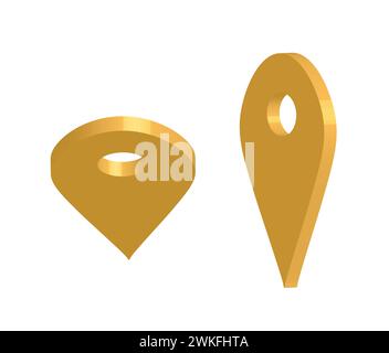 Locate map pin gps markers. 3d design of location map pin icon. Place position pointer ...
