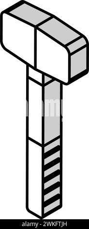rubber hammer isometric icon vector illustration Stock Vector Image ...