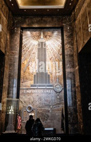 Aluminum Relief Mural, Lobby of Empire State Building, NYC, USA 2024 ...