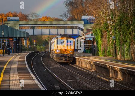 diesel powered commuter passenger local train at station west midlands ...