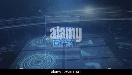 Image of scopes scanning and diagrams over blue grid Stock Photo - Alamy