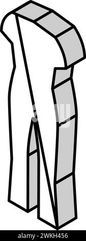 overalls pants apparel isometric icon vector illustration Stock Vector ...