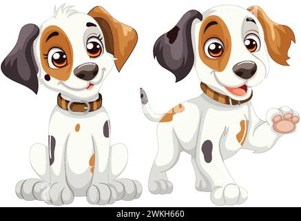 Two cartoon dogs with happy expressions Stock Vector Image & Art - Alamy