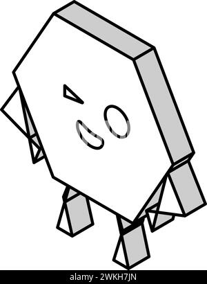 trapezoid geometric shape character isometric icon vector illustration ...