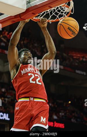 Maryland forward Jordan Geronimo (22) dunks during the second half of ...