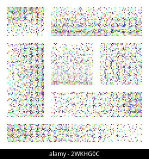 Pixel disintegration, decay effect. Various rectangular elements made ...