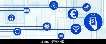 Concept of mobile payment with connected icons Stock Photo - Alamy