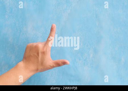 Letter P in sign language, hand on background, communication for deaf ...