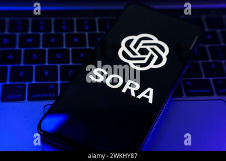 Sora OpenAi new text to video AI model. Sora and Openai logo on screen Stock Photo - Alamy