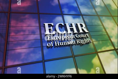 Strasbourg, France, February 20, 2024: ECHR european court of human ...